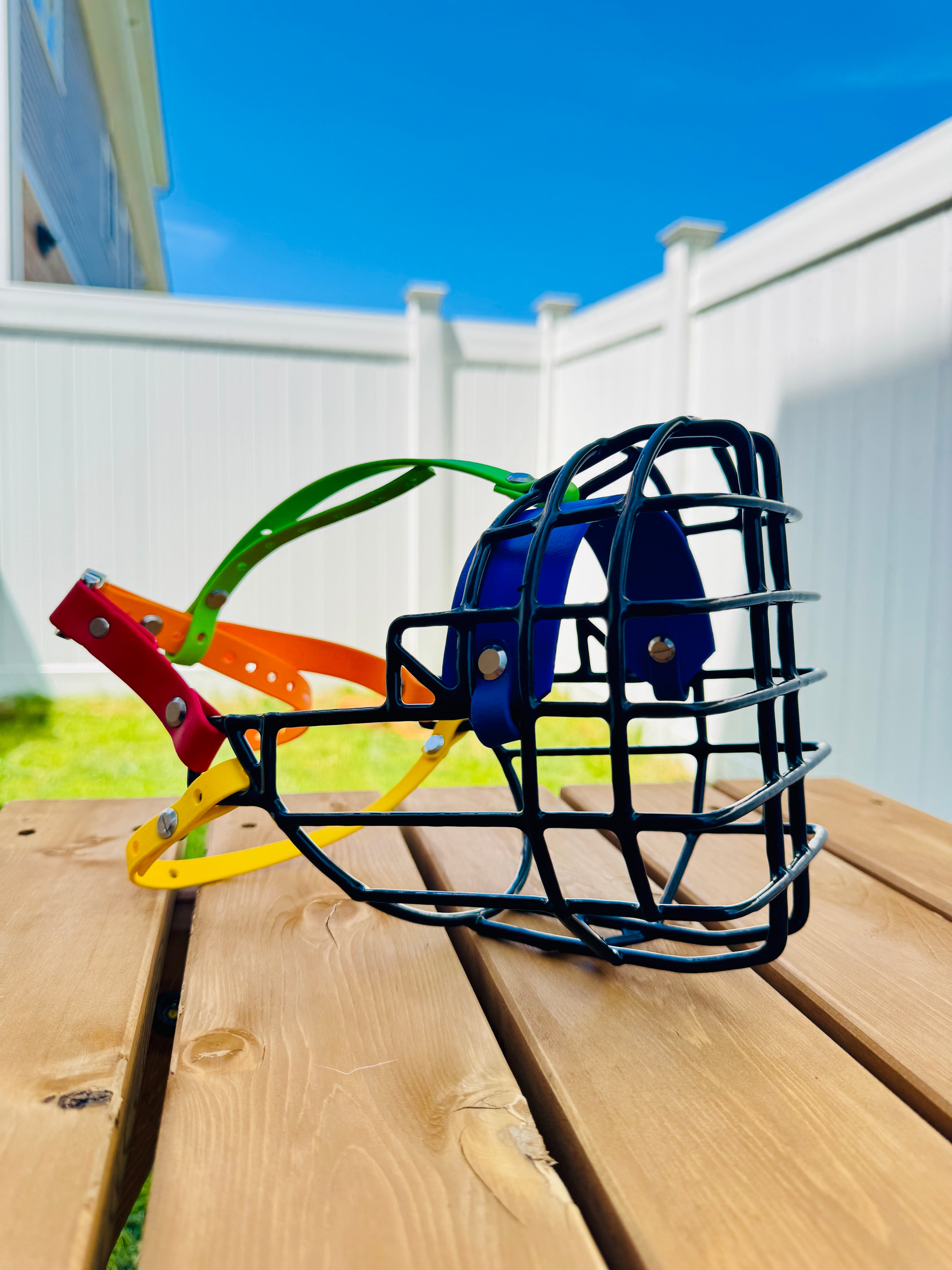 Pre-Made Wire Basket Muzzle - Large Pride Muzzle – Tye Dye Muzzles